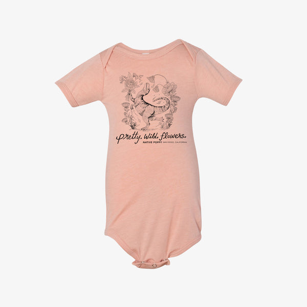 Florasaurus Baby Onesie – Native Poppy