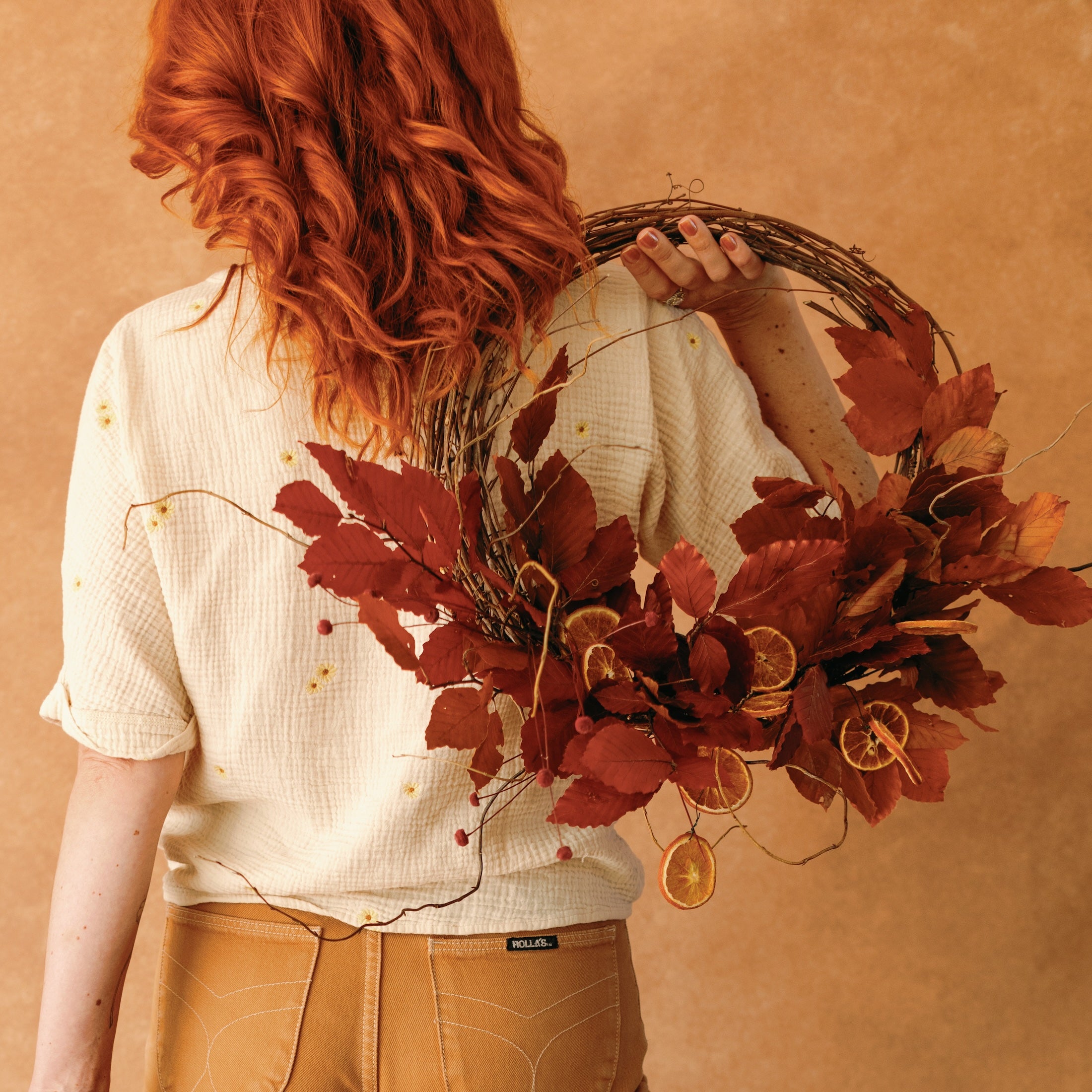 Asymmetrical Fall Wreath | Native Poppy